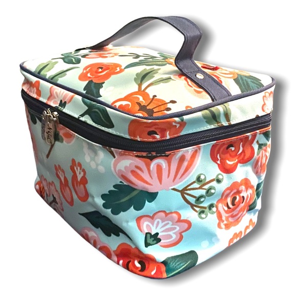 Bags | Canvas Train Case Bag Painted Posies Floral | Poshmark